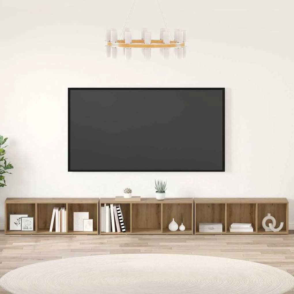 Sestava TV skříněk 3 ks Artisanový dub Kompozitní dřevo 3393554