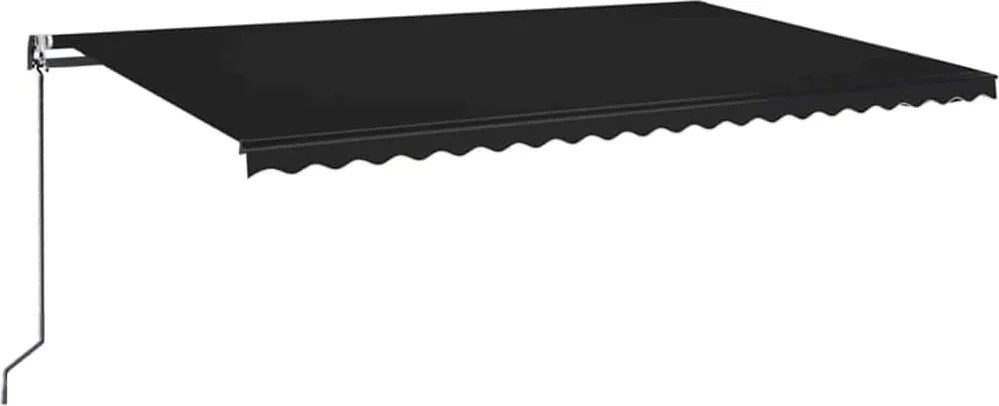 Automatická markýza LED a senzor větru 500 x 350 cm antracitová 3069234