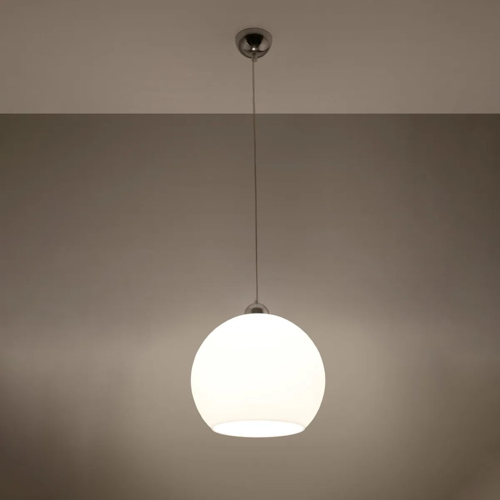 Závěsné svítidlo Ball, 1x bílé skleněné stínítko