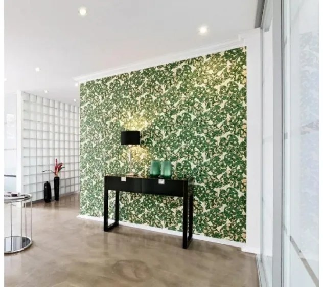A.S. Création | 33869-3 tapety na zeď Kind of White | 0,53 x 10,05 m | krémová, zelená, zlatá