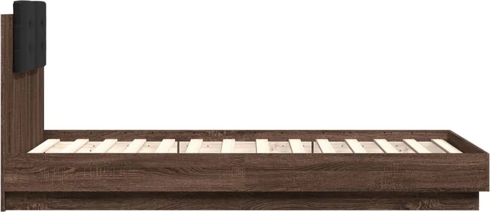 Rám postele s čelem hnědý dub 90 x 190 cm kompozitní dřevo 3209974