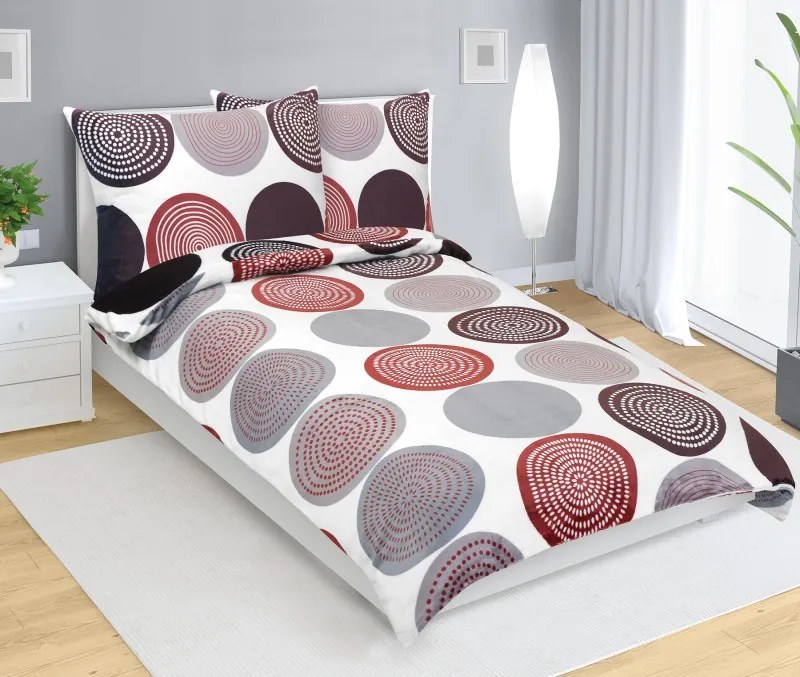 Bellatex Mikroflanelové povlečení Červená,Šedá,Bílá 140x200 cm, 70x90 cm