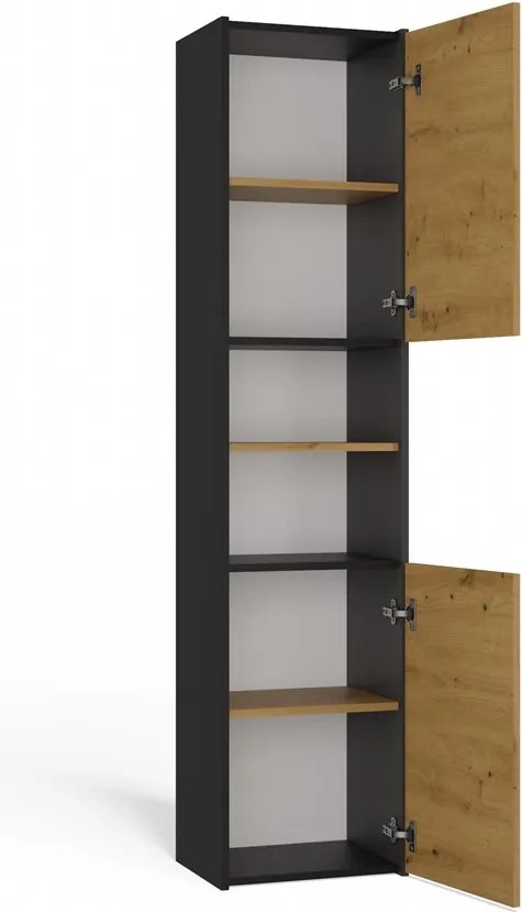 Koupelnový sloupek S40 antracit/dub artisan