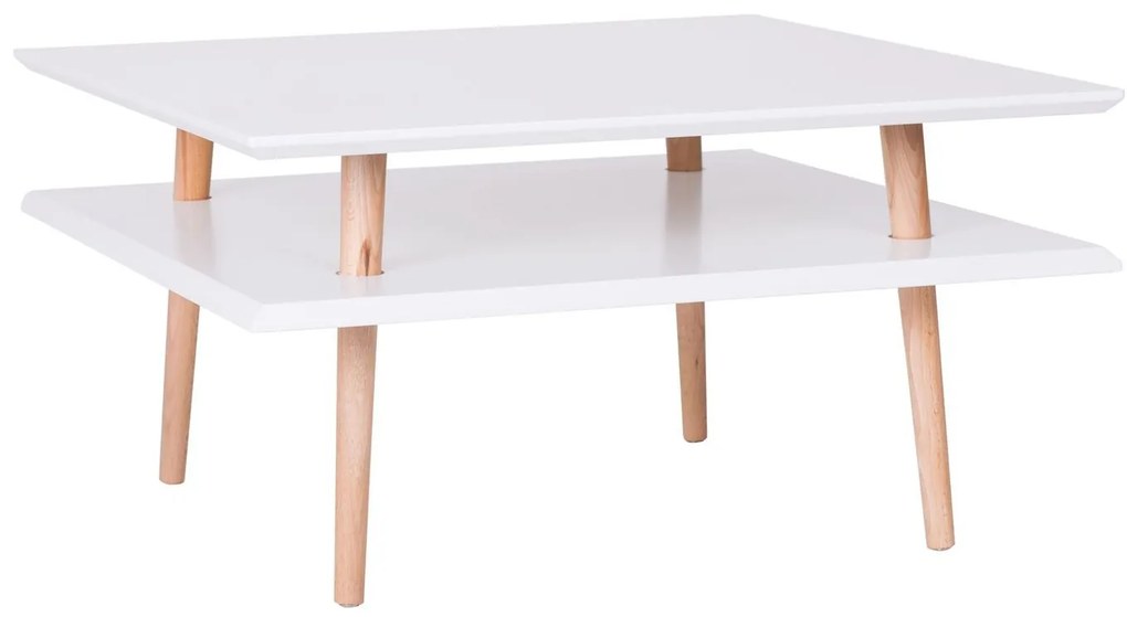 Ragaba Konferenční stolek Verkel, 68x68x35 cm, bílá/přírodní