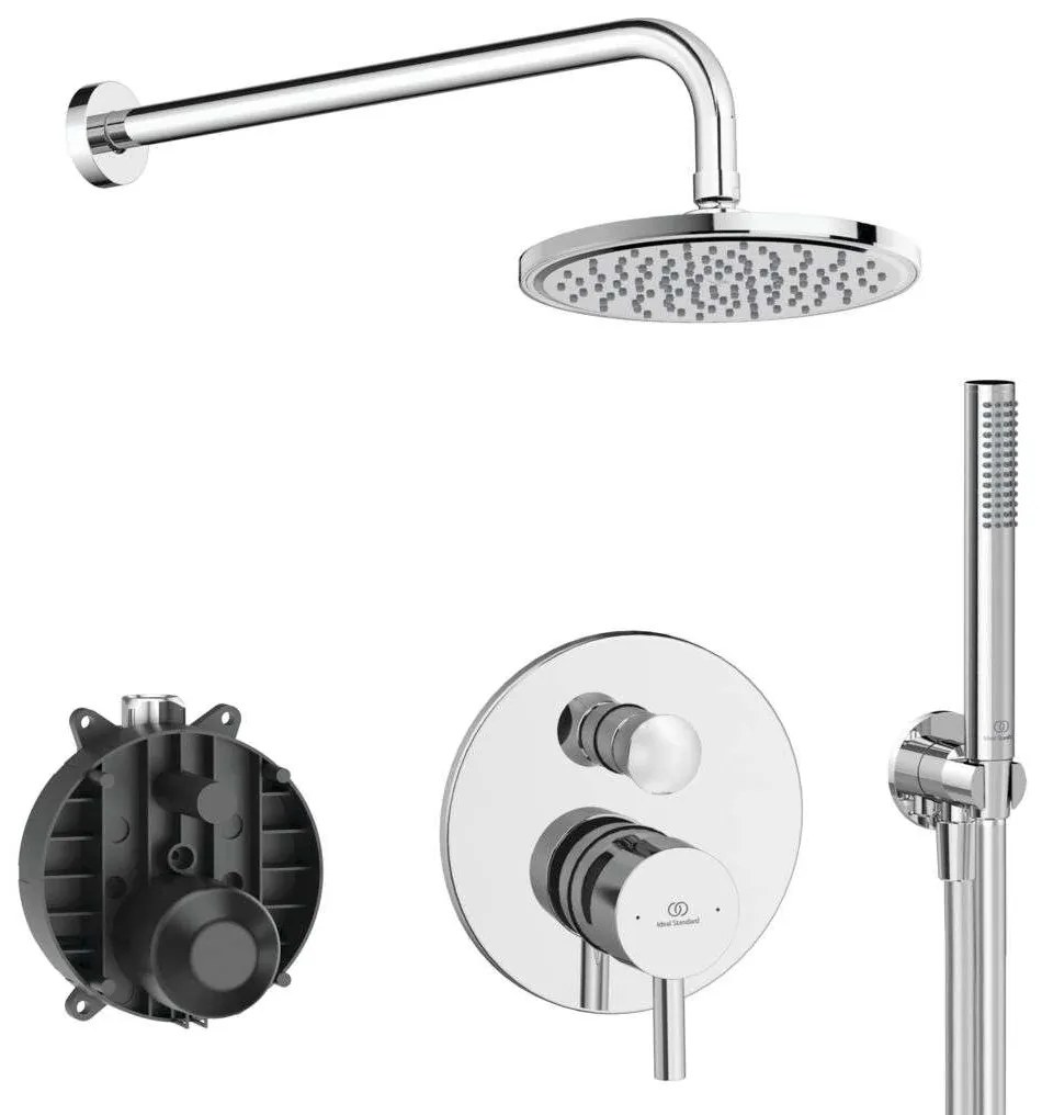 Ideal Standard CeraLine - Sprchový set s baterií pod omítku, s tělesem, průměr 20 cm, chrom BD192AA