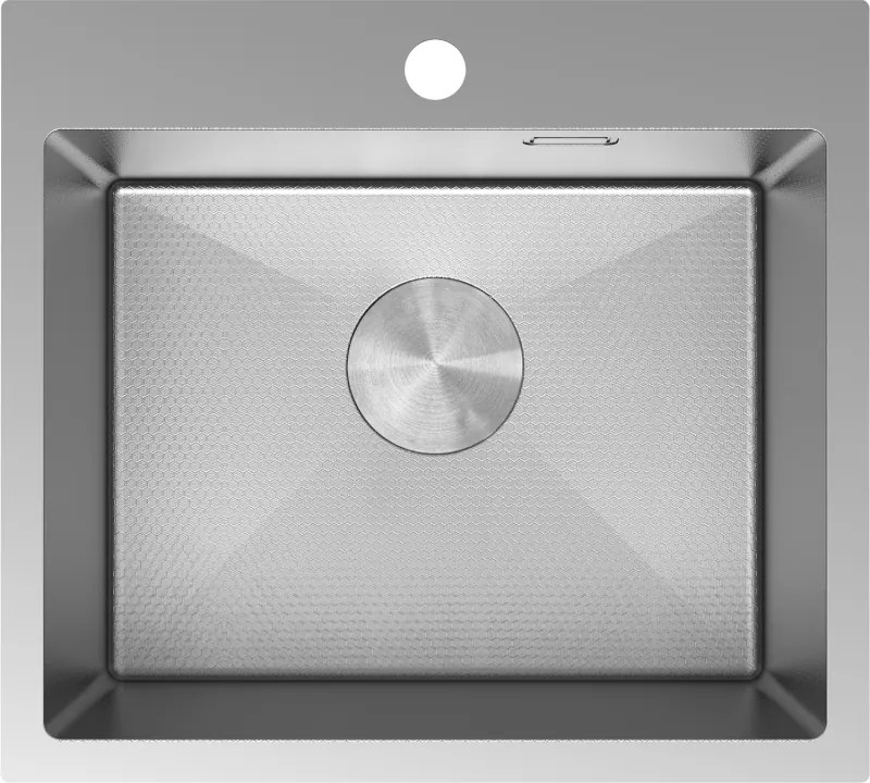 Mexen Solix, 1-komorový nerezový dřez 500 x 450 mm, broušená ocel, vzor voština, 6402501000-01HC