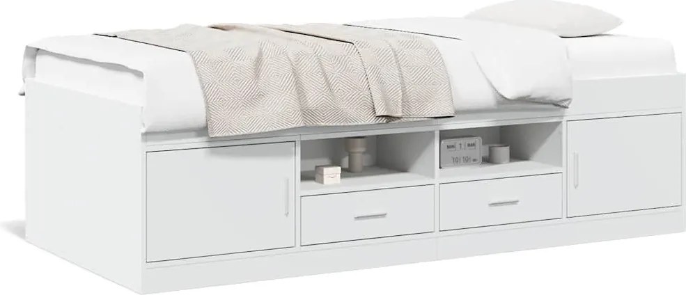 Válenda se zásuvkami bez matrace bílá 75 x 190 cm 3280258