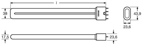 Úsporná zářivka OSRAM DULUX L 55W/830 2G11 teplá bílá 3000K