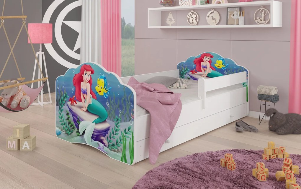 Dětská postel se zábranou - víla Ariel 140x70 cm