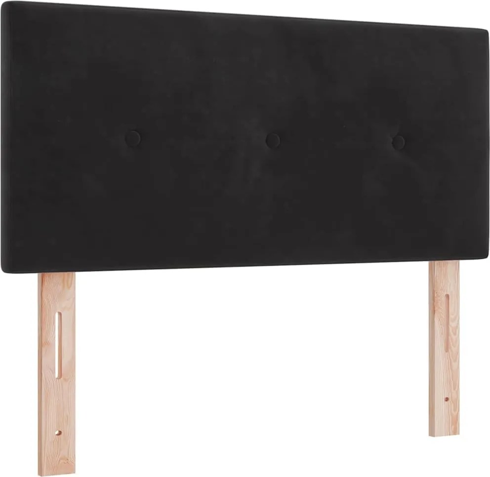 Postel s boxspringem s čelo Černá 100 x 200 cm samet 3339154