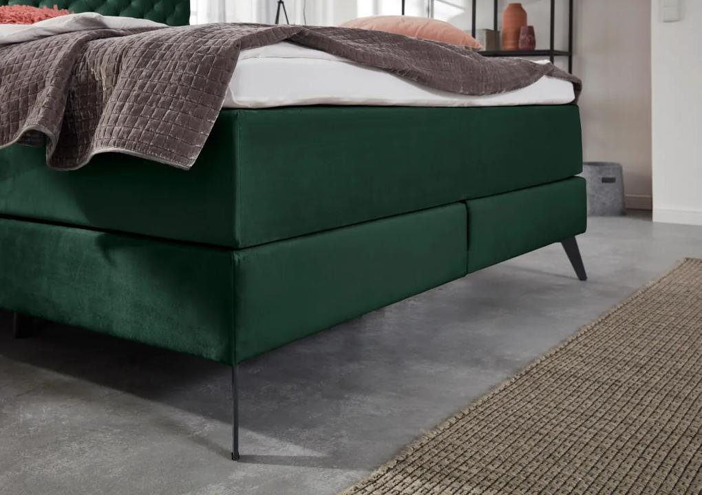 Boxspring postel oliver 160 x 200 zelená MUZZA