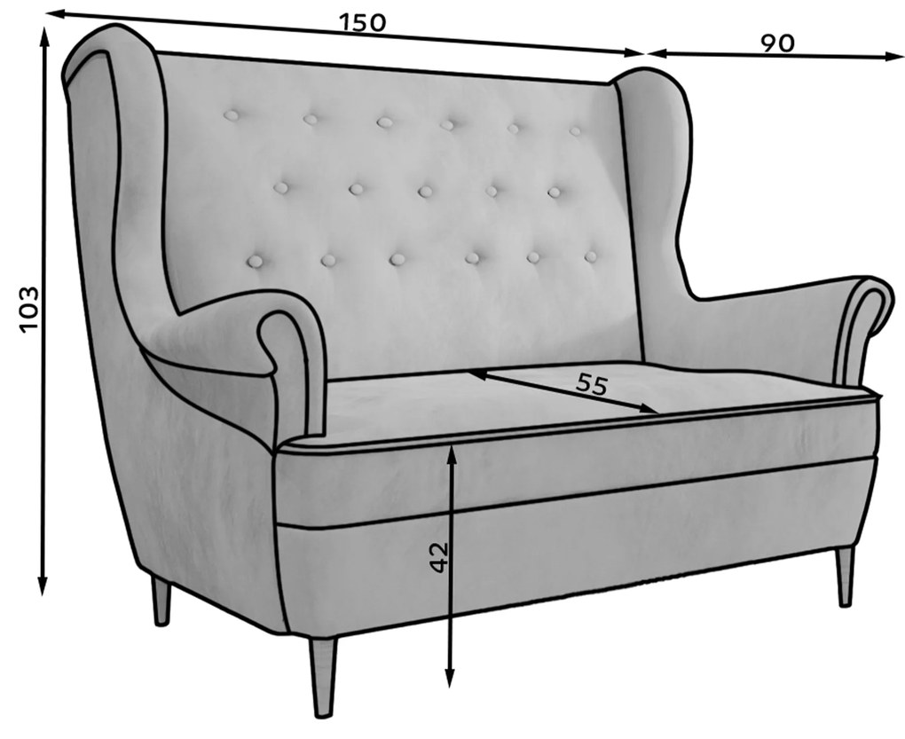 Eltap Pohovka Aros Materiál a barva potahu: Sawana 21 - šedá
