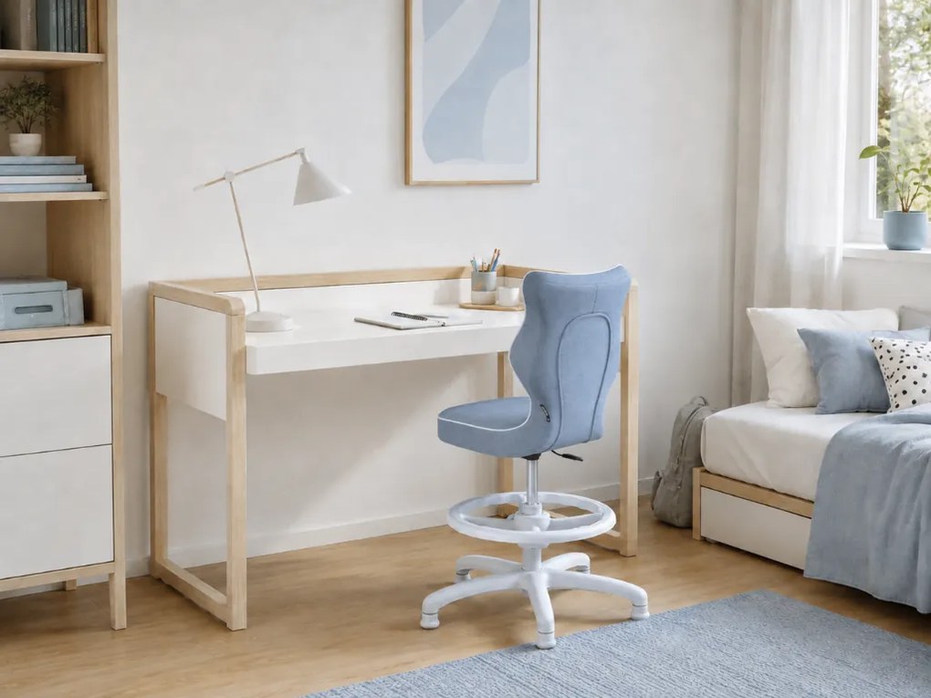 Benlemi Dětský rostoucí stůl STOLLY se dvěma výškami stolu + ergonomická židle MODRÁ Zvolte rozměr židle: dítě 119 - 142 cm (výška stolu 71 - 82 cm)