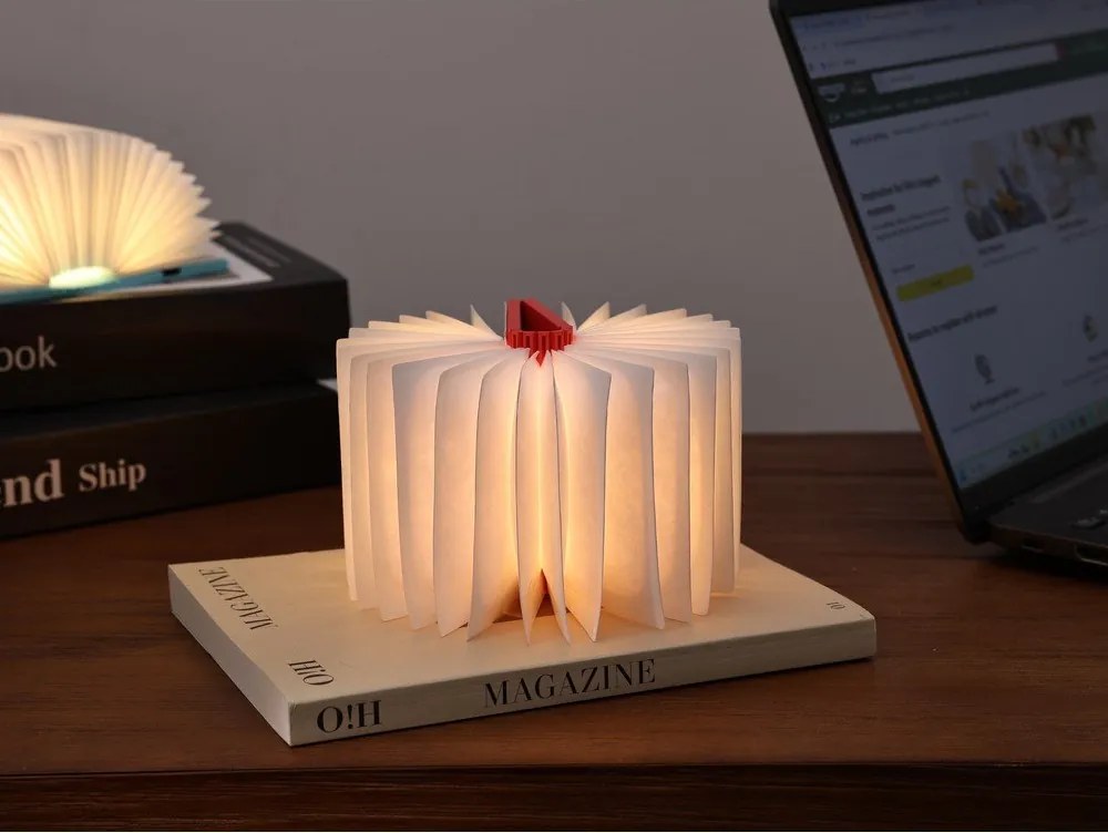 Bílá přenosná světelná dekorace na USB BookLight – Gingko