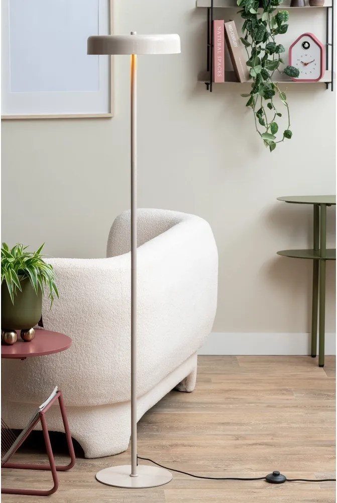 Béžová stojací lampa s kovovým stínidlem (výška 140 cm) Riqueza Palo – Leitmotiv