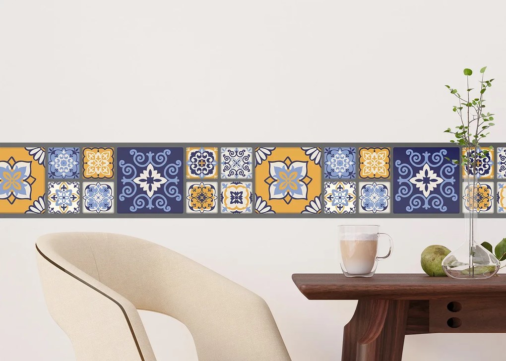 Samolepící bordura na zeď Živý Patchwork | 5 m x 13.8 cm | DWB8461