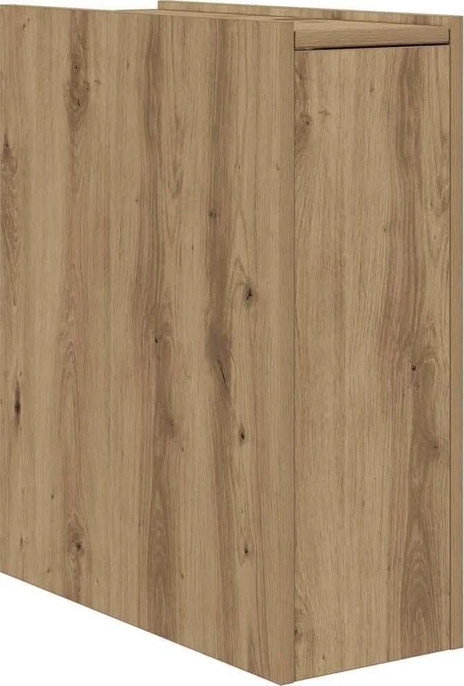 vidaXL Úzká koupelnová skříňka na kolečkách kompozitní dřevo [855289] Barva: dub sonoma