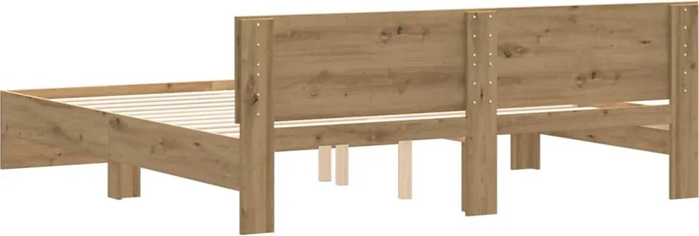 Rám postele s čelem s čelo Dub artisan 203 x 185 x 70 cm 3378500