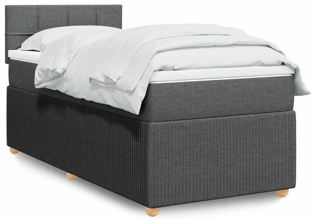 Box spring postel s matrací tmavě šedá 80 x 200 cm textil 3289584