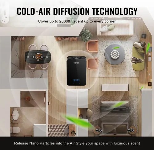 HVAC Vonný difuzér 180 ml Studený vzduch Vonný vzduchový stroj 185,8 m² Bezvodý