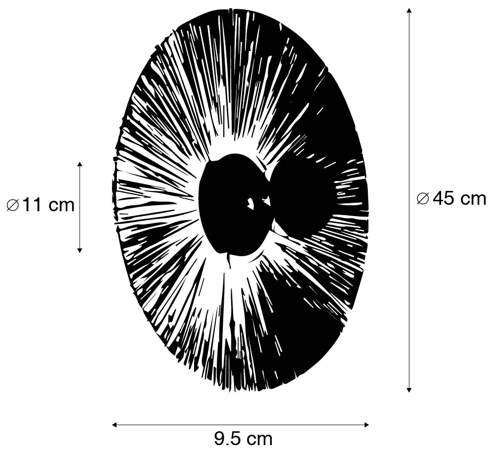 Venkovská nástěnná lampa černá s provazem 45 cm - Leia