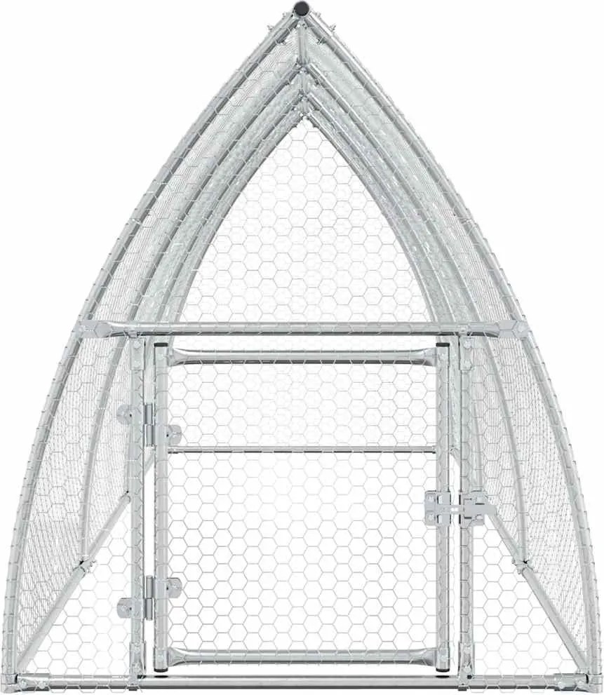 Klec pro kuřata stříbrná 300 x 105 x 120 cm pozinkovaná ocel 172553