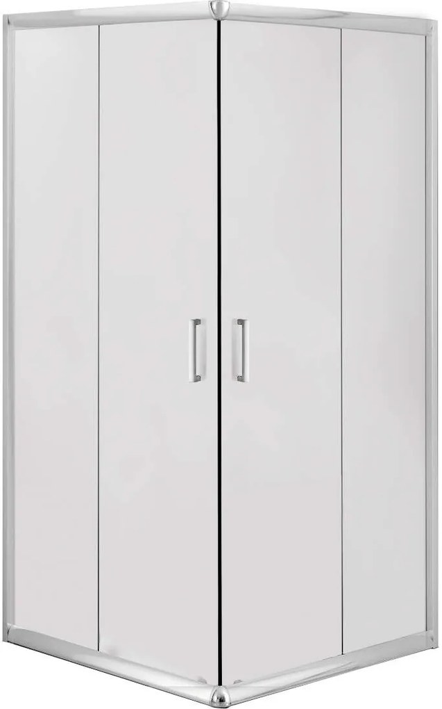 Deante Funkia, čtvercový sprchový kout 80x80 cm, výška 185cm, 5mm matné sklo, chromový profil, KYC_642K