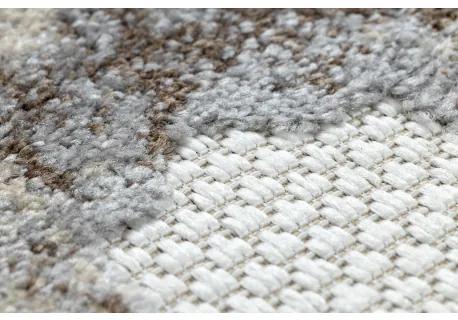 koberec Strukturální SOLE D3882 Ornament ploché tkaní béžový / šedá velikost 160x220 cm | krásné koberce cz