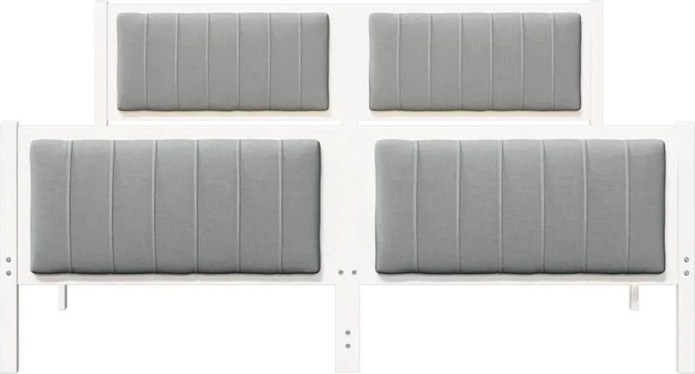 Rám postele s čelo Bílá a světle šedá 150 x 200 cm 3394317