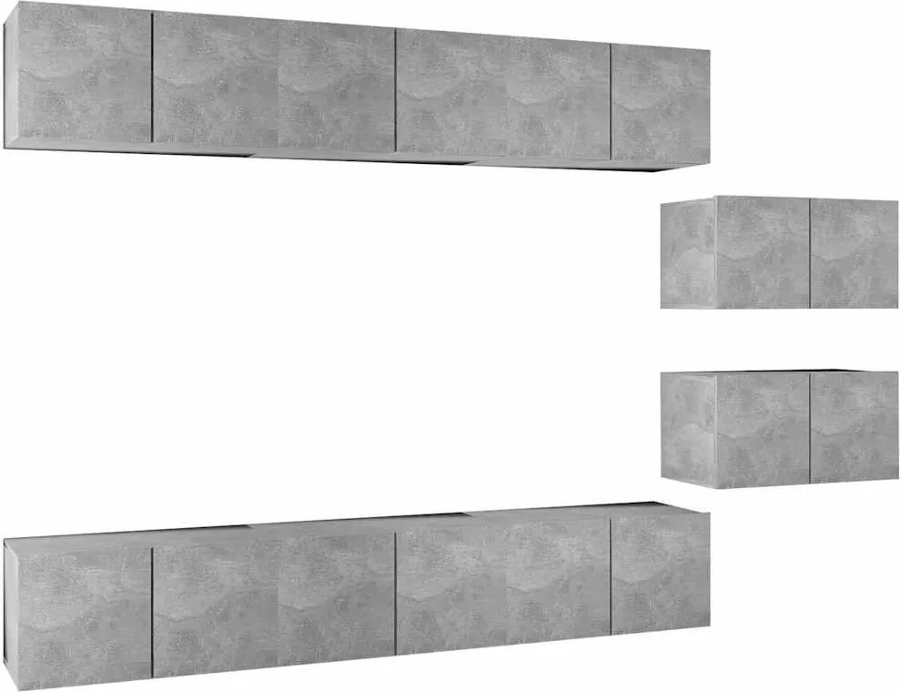 TV skříňky 8 ks betonově šedé kompozitní dřevo 3079147