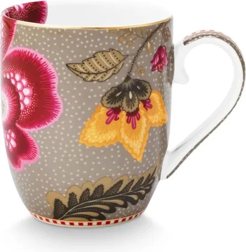 Pip Studio Blooming Tales hrneček 180ml, khaki (Malý květinový hrnek )