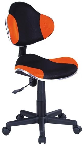 Dětská otočná židle Q-G2 látková membrána černá a oranžová