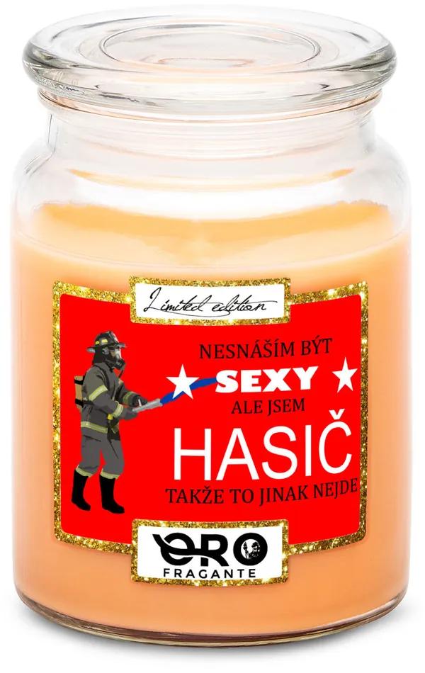 Svíčka Sexy hasič (Vůně svíčky: Tropické ovoce)