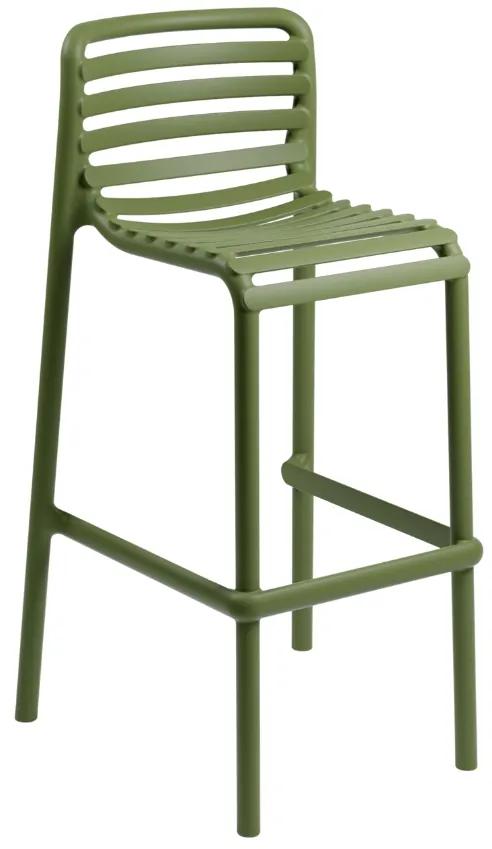 OnaDnes -20% Nardi Zelená plastová zahradní barová židle Doga 75 cm