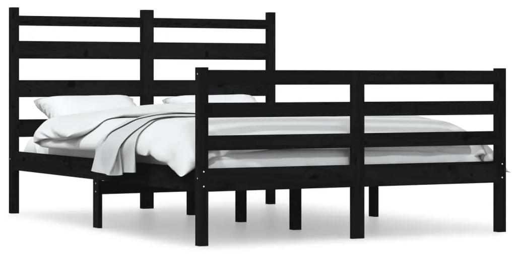 vidaXL Rám postele masivní borovice 160 x 200 cm černý