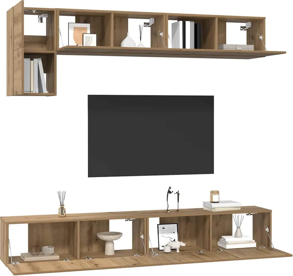 Sestava TV skříněk 5 ks Artisanový dub Kompozitní dřevo 3393197