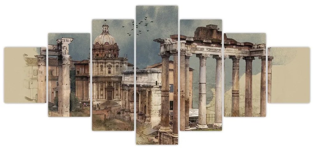 Obraz - Forum Romanum, Řím, Itálie (210x100 cm)