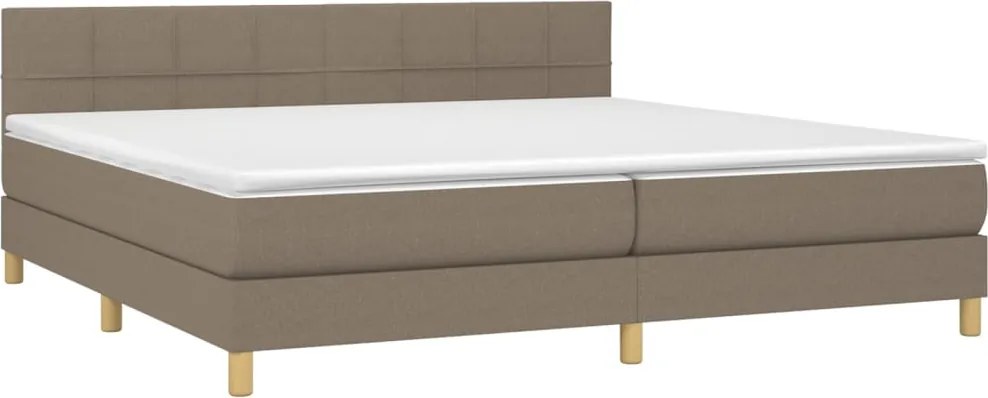 Box spring postel s matrací a LED taupe 200x200 cm textil 3133745