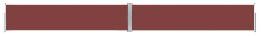 vidaXL Zatahovací boční markýza hnědá 117 x 1 000 cm