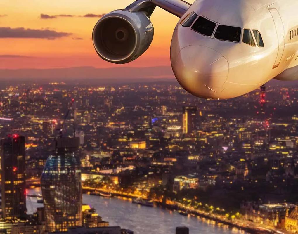 Obraz letadlo nad Londýnem Velikost (šířka x výška): 100x50 cm