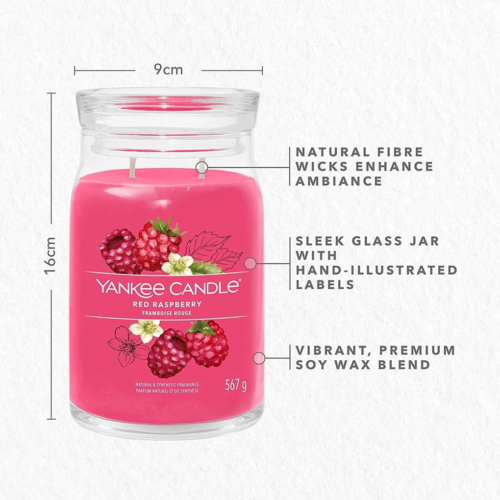 Yankee Candle vonná svíčka Signature ve skle velká Red Raspberry 567 g