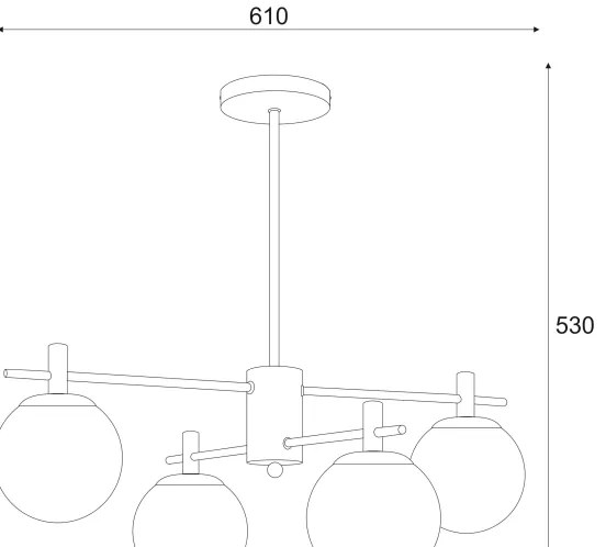 Lustr na tyči LILOU 4xE14/5W/230V matný chrom/kouřová