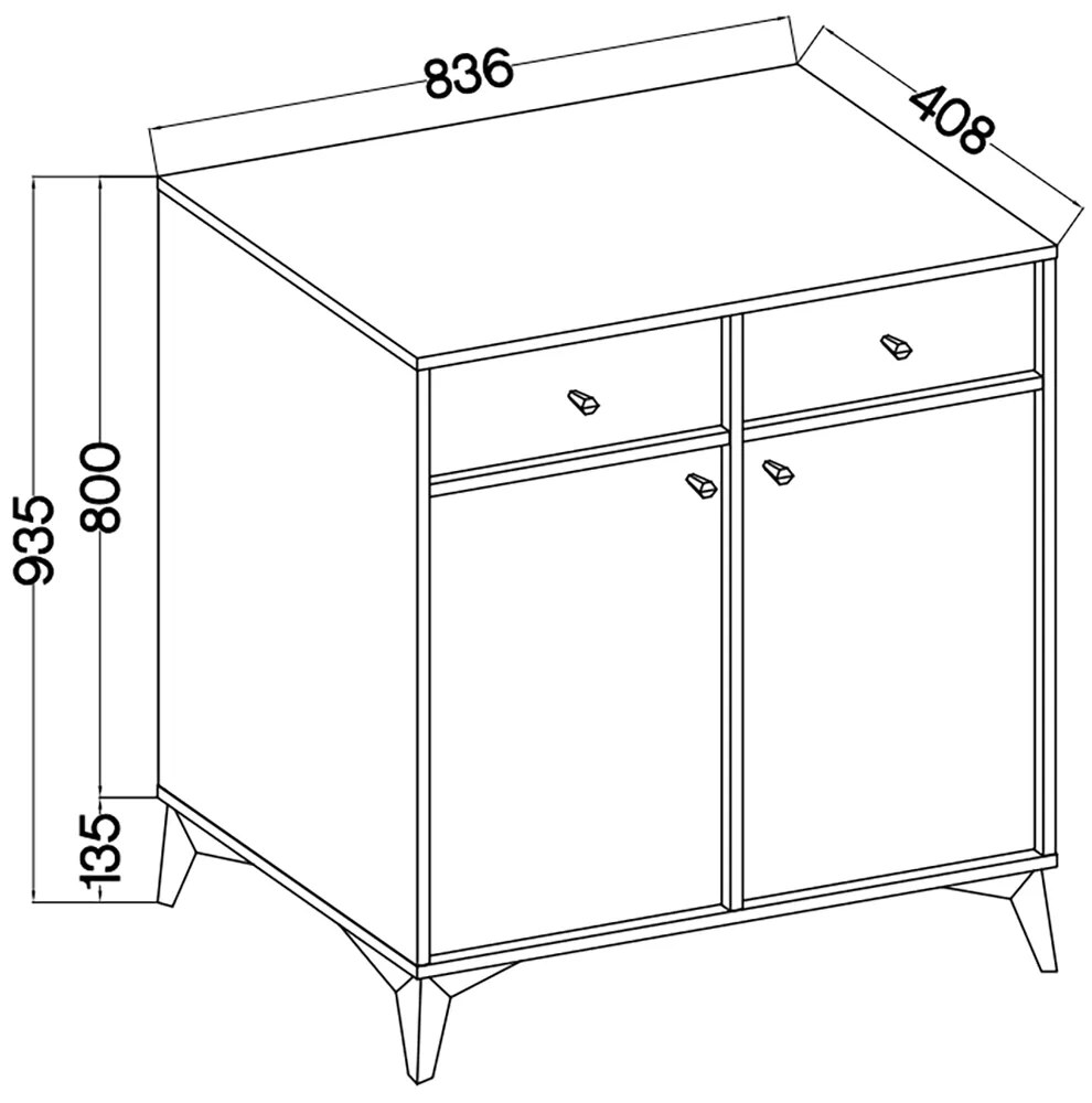 TOKYO 1 b | komoda 826 | 83,6 cm | béžová/zlatá