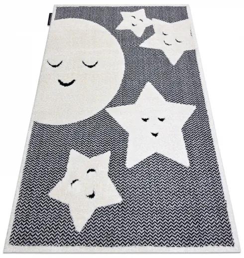 Dětský kusový koberec JOY Měsíc Hvězdy šedý krémový Rozměr: 140x190 cm