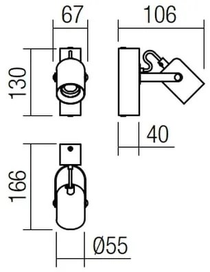 Redo 01-2415 - Nástěnné svítidlo TAFFI 1xE27/42W/230V černá/buk