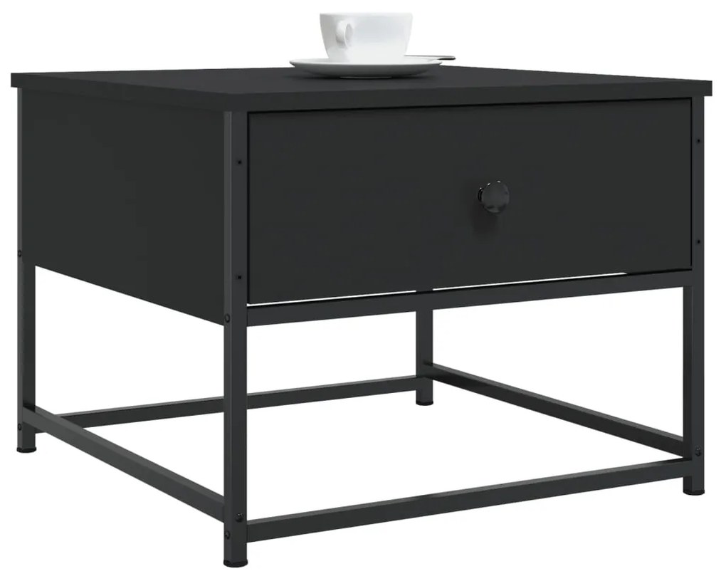 Konferenční stolek černý 51 x 51 x 40 cm kompozitní dřevo - Default Title