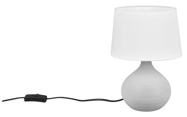 Bílo-hnědá stolní lampa z keramiky a tkaniny Trio Martin, výška 29 cm