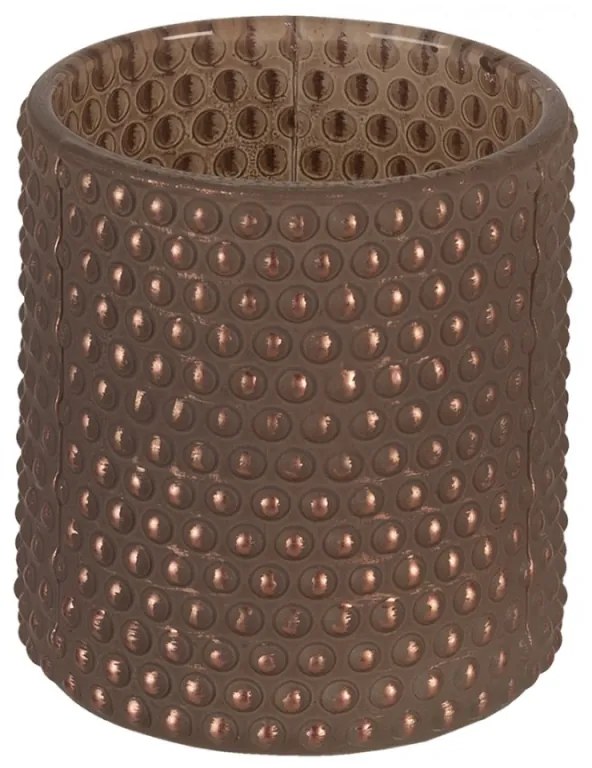 Hnědý skleněný svícen Sjaak M – 8x9 cm