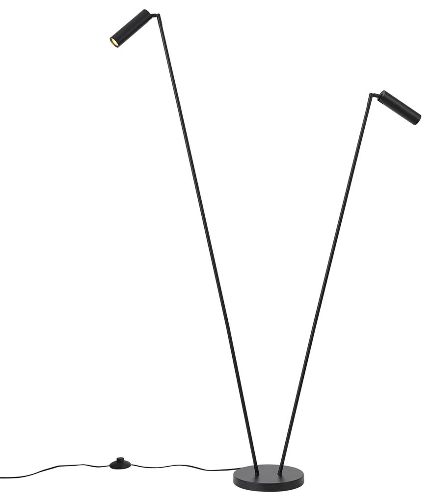 Moderní stojací lampa černá 2-světla GU10 35mm - Thomas