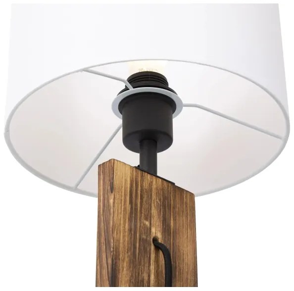 Stolní lampa PINUS 1xE27/40W/230V bílá/dřevo